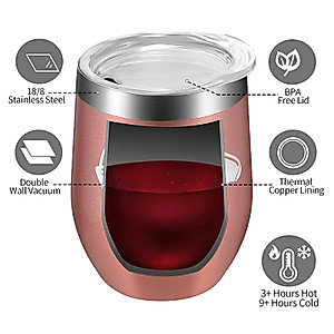 I Give the Best Jobs Wine Tumbler, Hairdresser Barber Unique Cosmetology Hairstylist Funny Gift for Women Sisters Friend Rose Gold Stainless Steel Wine Tumbler with Lid Straw 12 oz