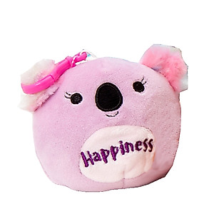 Squishmallows Official Kellytoy 3.5 Inch Clip On Bag Keychain Backpack Clips Squishy Soft Plush Toy Animal (Renate Koala (Happiness))
