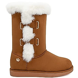 Juicy Couture Women's Koded Slip On Winter Boots Warm Winter Booties Cognac 7