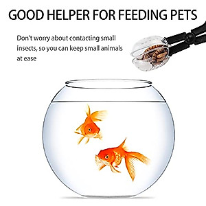 2Pcs Stainless Reptile Feeding Tongs and Feeding Clamp for Fish Aquariums, Reptiles Snakes Lizard Gecko Spider and Bird (Black)