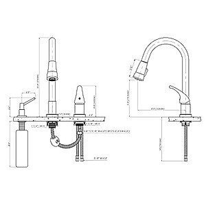 Pacific Bay Grandview Pull-Down Kitchen Sink Faucet with Soap Dispenser (Brushed Satin Nickel)