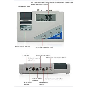 AZ86555 BenchTop WaterQuality Meter Desktop pH/ORP/Cond./TDS/Salinity 5 in 1Printer WaterQuality Tester