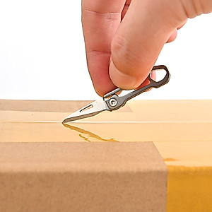 KUNSON Ultra Small Little Folding Pocket Titanium Alloy Knife with 420j2 Stainless Steel Blade, Mini EDC Portable Knife/Box Cutter/Package Opener, Ultra Compact and Lightweight Mini Folding Knife