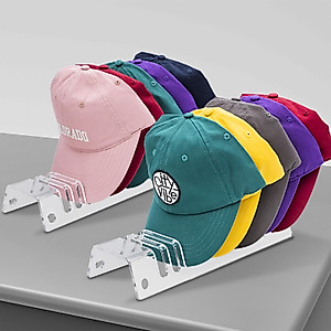 Acrylic Hat storage for Baseball Caps 2 Pack-Hat Holder for 24 Baseball Caps,Football,Snapback Caps,Hat rack,No install required,Multipurpose Hat Display Organizer Stand for Bedroom,Closet,Dresser