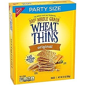 Wheat Thins Original Whole Grain Wheat Crackers, Party Size, 20 oz Box