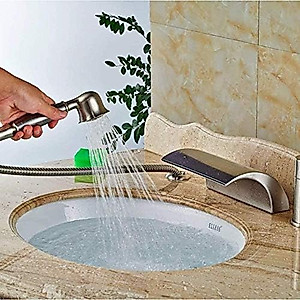 Kitchen Taps Kitchen Tap Faucet Contemporary Brushed Nickel Bathtub Faucet 3Pcs Deck Mounted Mixer Tap