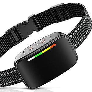 Kiuluta Dog Bark Collar for Large Medium Small Dogs Automatic Anti Barking Collar Dog Training with Beep Vibration Shock Stop Barking Control Devices IP67 Waterproof (Black)