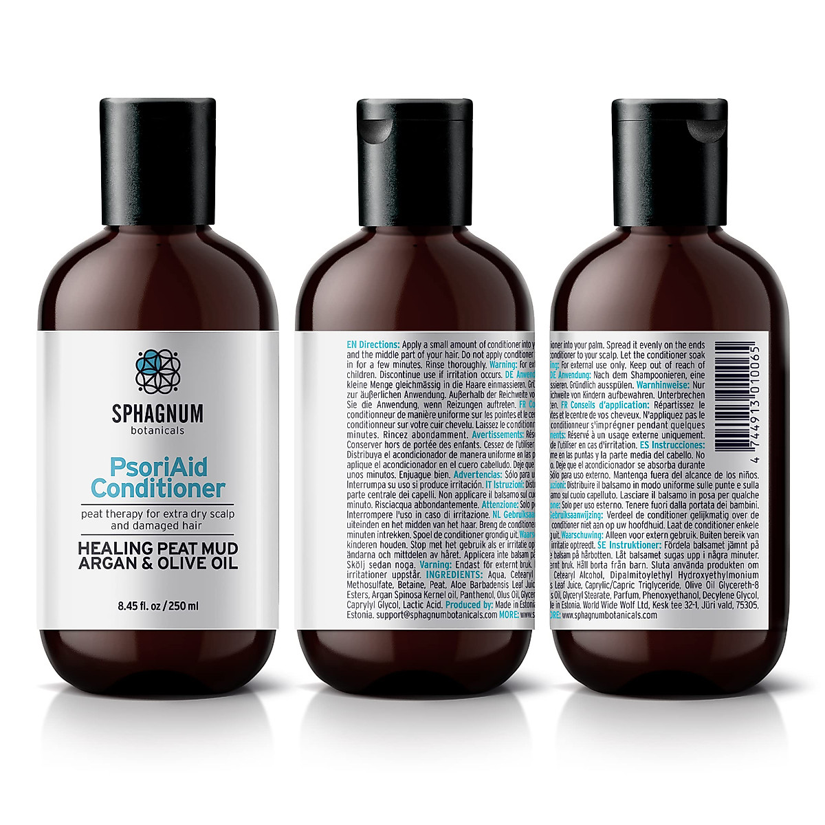 Sphagnum Botanicals Psoriasis Conditioner - Peat Mud Treatment for Thin, Dry and Damaged Hair. Best Hypoallergenic Minerals with Argan & Olive Oil for Silky Hair. Paraben, Sulfate Free. 8.45 oz