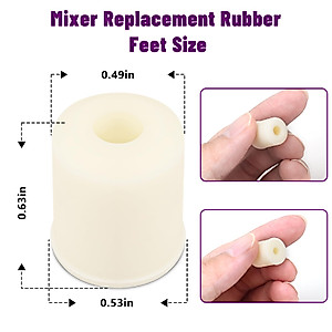 Mixer Rubber Feet Compatible with KitchenAid Stand Mixers Feet, Mixer Feet Pads, Mixer Rubber Feet Replacement Parts 4161530, 9709707, for KSM90, K45SS, KSM75 (5 Pack)