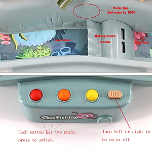 Lovyan Water Circulating Fishing Game Board Play Set with 3 Ducks,3 Fish,2 Water ladles and 2 Fishing Poles, Electronic Toy Fishing Set with 6 Music for Kids Toddlers