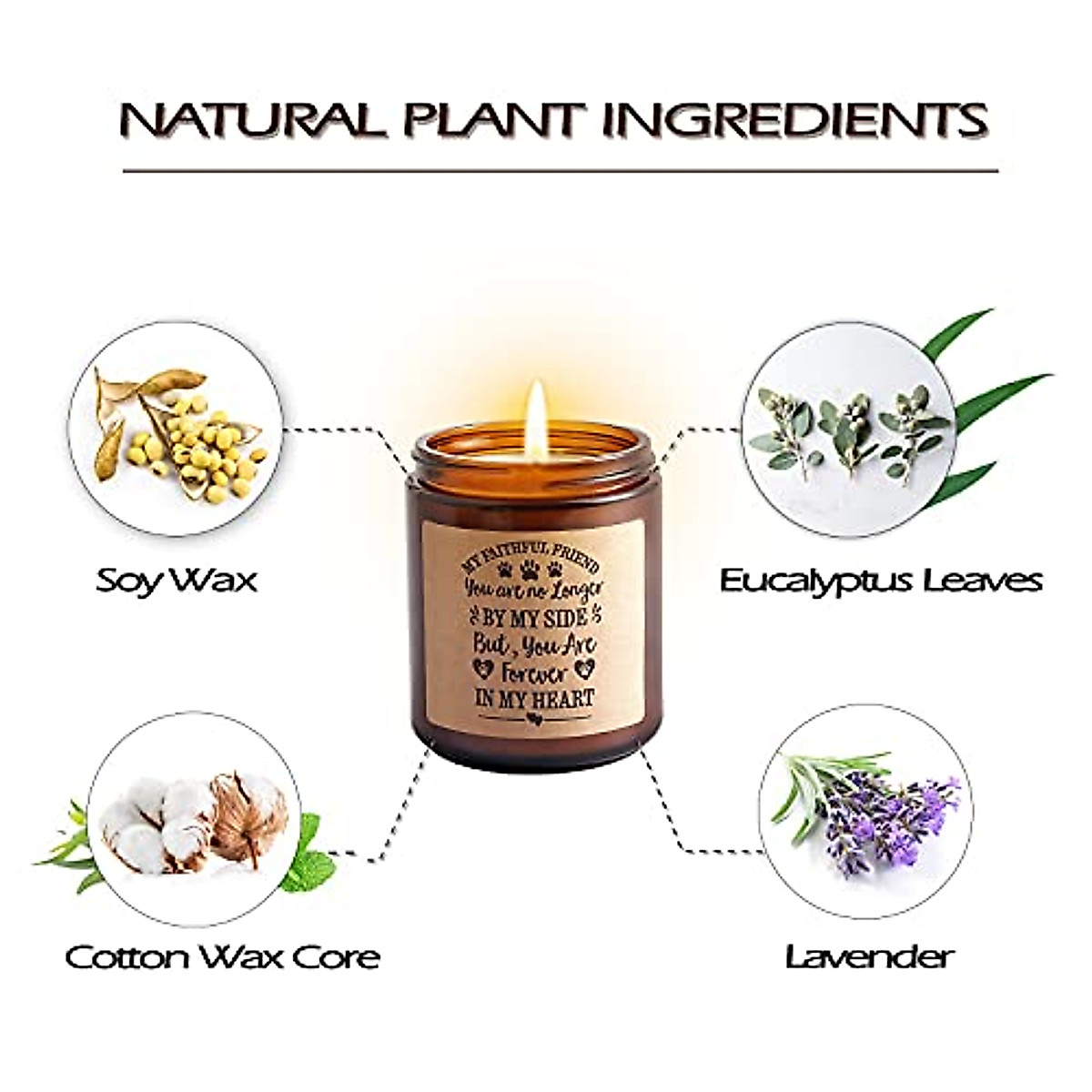 Aromaflare Lavander Scented Candles Dog Memorial Candle Gifts Pet Bereavement Present Sympathy Gift Ideas for Dogs Lovers Friends Familes