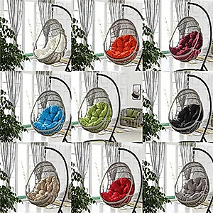 Swing Hanging Basket Chair Cushion Outdoor Indoor Egg Balcony Garden Rocking Chair Rattan Chairs Cushions Seat Mat(Cushion Only) Red