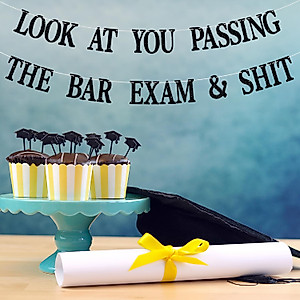 Congrats Lawyer Grad Banner, Future Lawyer, Passed the Bar Exam Banner, Glittery Class of 2024 Law School Graduation Party Decorations Backdrop Gifts