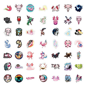 Cute Axolotl Stickers Axolotl Stuff Gifts for Kids Adults, Kawaii Stickers 50PCS Kechup Vinyl Waterproof Animal Stickers for Water Bottles Luggage Laptop
