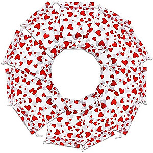 Moonear Heart Candy Bag Organza Jewelry Pouches, Valentine's Drawstring Gift Pouch for Valentine's Day Wedding Party Favor(50pcs)