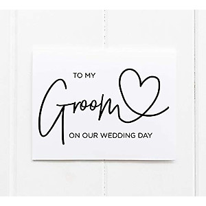 To My Groom on our Wedding Day Card from Bride Black and White Modern Wedding