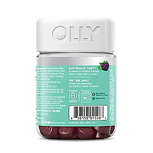 OLLY Flawless Complexion Gummy, Clear and Healthy Skin Support, Vitamins E, A, Zinc, Chewable Supplement, Berry - 50 Count (Pack of 1)