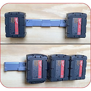 Battery Holder for 4x Milwaukee 18V Batteries | M18 Battery Holder Milwaukee | Battery Storage for Milwaukee 18V | Wall Mount for Milwaukee M18 Batteries