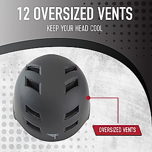 Flybar Bike Helmet- Multi Sport Dual Certified Adjustable Dial, Skateboard Helmet, Roller Skating, Pogo, Electric Scooter, Snowboard, Boys and Girls Kids- Adults Helmets (Blk,M-L)