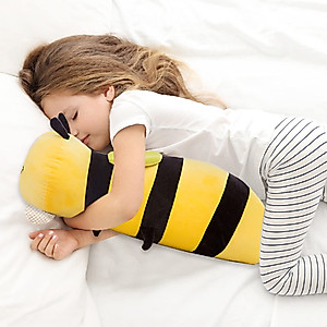 CHELEI2019 17.7" Bee Stuffed Animal,Soft Yellow Bumble Bee Hug Pillow Plush Doll,Gift for Kids