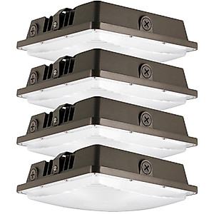 ZJOJO Canopy Lights 80W LED Canopy Lights Outdoor 9600LM 300-600W MH/HPS/HID Equiv Replacement,CETLus-Listed Canopy LED Lights 5000K Daylight White 120VAC,IP65 Waterproof Ceiling Garage Lights
