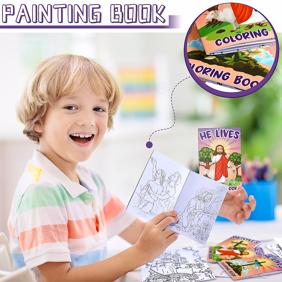 Jetec 36 Pcs Pink Girls Coloring Books for Kids Bulk Religious Easter Mini Coloring Books Winter Small Coloring Book for Holiday Party Favor Kid Sunday School Classroom Gifts (Vivid Style)