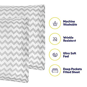 Twin Size Bed Sheets - 4 Piece 1500 Supreme Collection Fine Brushed Microfiber Deep Pocket Twin Sheet Set Bedding - 1 EXTRA PILLOW CASES, GREAT VALUE, Twin, Chevron Gray