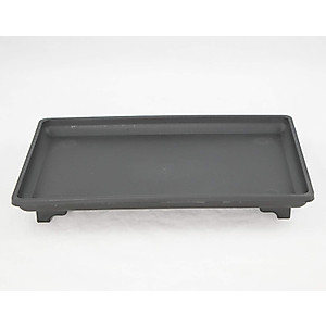 2 Rectangular Black Plastic Humidity/Drip Tray for Bonsai Tree and House Indoor Plants - 9"x 6"x 1"
