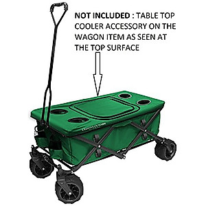 Creative Outdoor Wagon for Kids Push Pull Collapsible Stroller All-Terrain Folding Cart, Supports Upto 150lbs Weight Capacity | with Divider | Beach Park Garden & Tailgate | Green