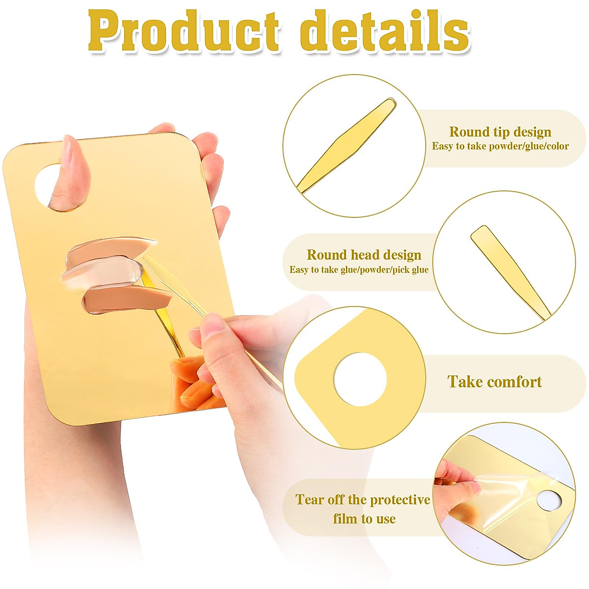 6 in 2 Sets Makeup Mixing Palette, Rainbow Acrylic Cosmetic Palette with Korean Makeup Spatula Tool for Mixing Foundation Eye Shadow Lipsticks Nail Art