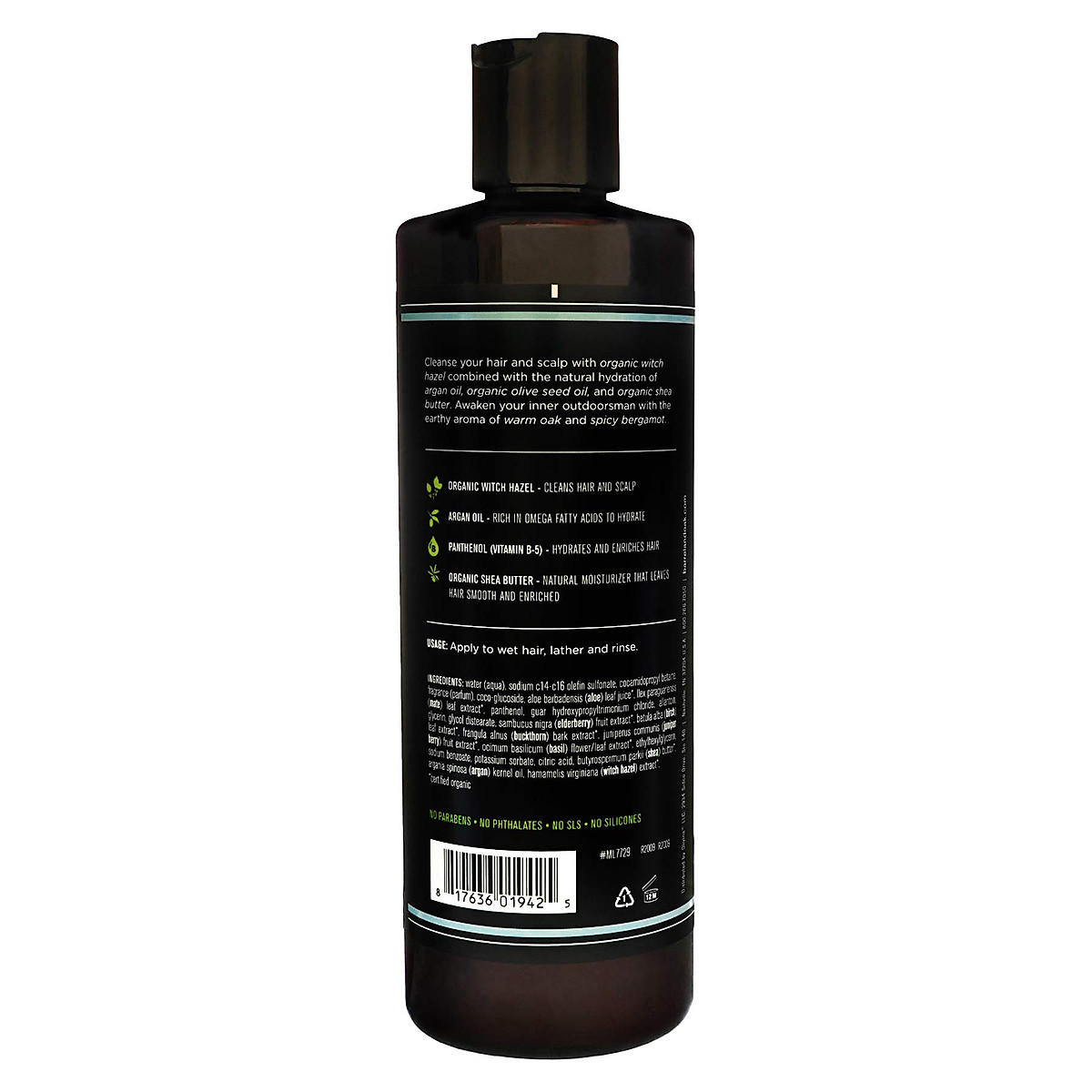 Barrel and Oak - 2-in-1 Shampoo & Conditioner, Men's Shampoo & Conditioner Set, Hair Care for Men, Cleanses Hair & Scalp, Natural Moisturizer, Essential Oil-Based Scent, Vegan (Black Oak, 16 oz)