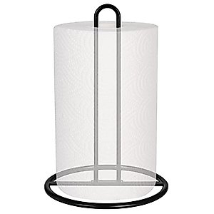 Mustry Paper Towel Holder – Black Paper Towel Stand for Kitchen Countertop Decor, Paper Roll Dispenser Holder for Standard, Jumbo and Mega Rolls