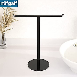 Towel Rack T-Shape Hand Towel Holder for Bathroom,Headband Holder and Lightweight Bathroom Towel Racks,Kitchen Towel Rack Black Hand Towel Holder,Stainless Steel Waterproof Bathroom Counter Organizer