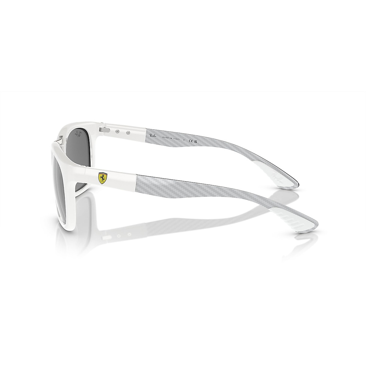 Ray-Ban RB8362M Square Sunglasses, White/Grey Mirrored Silver, 53 mm
