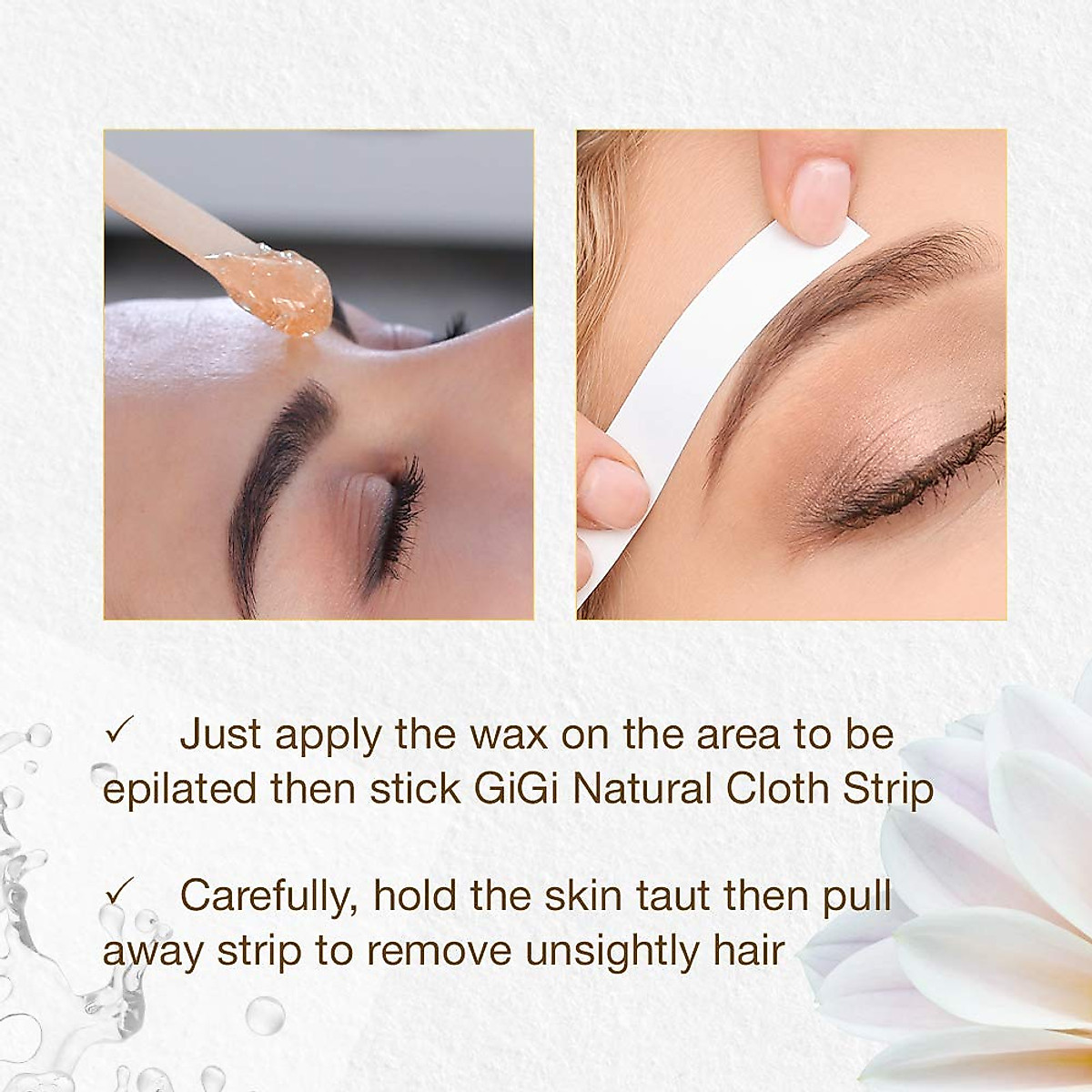 GiGi Petite Cloth Epilating Strips for Soft Hair Removal Wax, 100 strips x 4 pack