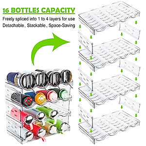 Water Bottle Organizer for Stanley 30 oz Tumbler, Water Bottle Holder for Cabinet, 4 Tier Stackable Water Bottle Storage Rack, Wine Bottle Tumbler Organizer Kitchen Organization - Hold 16 Bottles