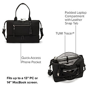 TUMI - Voyageur Contine Weekender - Bag for Travel, Business & More - Travel Weekender Bag for Women & Men - Traveling Bags - Black & Gunmetal Hardware - 12.5" X 17.3" X 7.0"