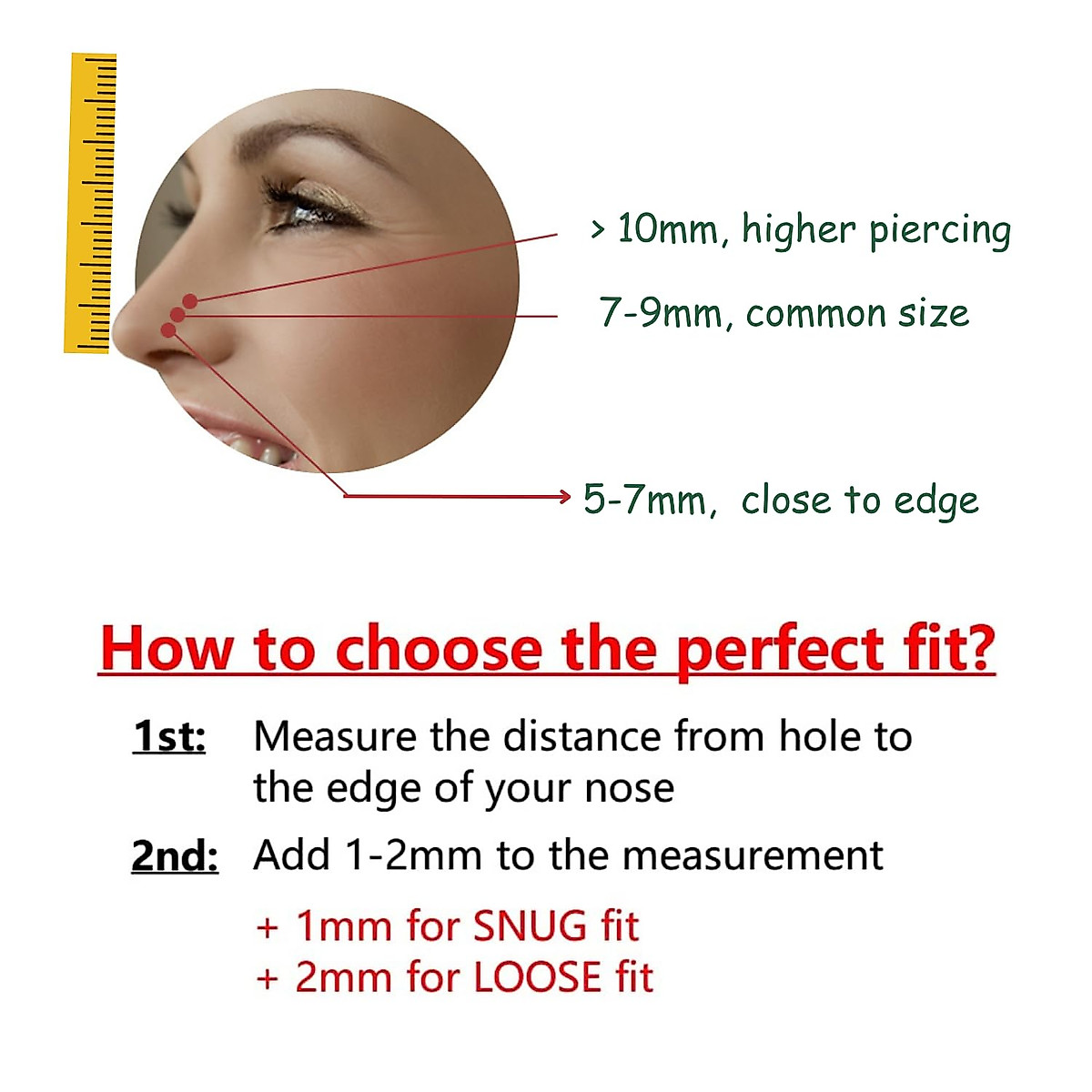 14k Gold Filled 20G Small Thin Nose Ring Hoop for Women, 6mm - 7mm Adjustable Nostril Piercing Jewelry