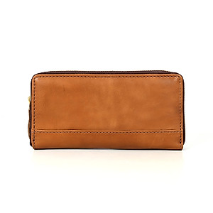 Women's RFID Blocking Large Capacity Leather Wallet Zip Around Phone Clutch Large Travel Purse Wristlet (Seaweed)