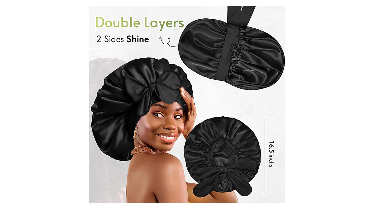 Bonnet Queen Large Silk Sleep Bonnet for Curly Hair & Big Hairstyles