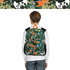 RALME Green Camo Gaming Backpack for Boys, 16 inch