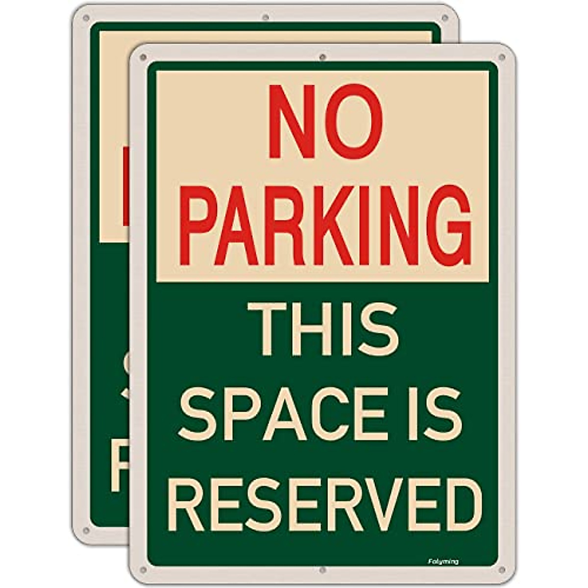 2 Pack No Parking This Space is Reserved Signs 14x10 Inches No Parking Signs Traffic Control Signs Metal Reflective Sturdy Rust Aluminum Weatherproof Durable Easy to Install
