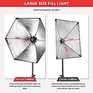VICIALL HPUSN Softbox Lighting Kit 2x76x76cm Photography Continuous Lighting System Photo Studio Equipment with 2pcs E27 Socket 85W 5400K Bulbs for Filming Model Portrait Product Fashion Photography
