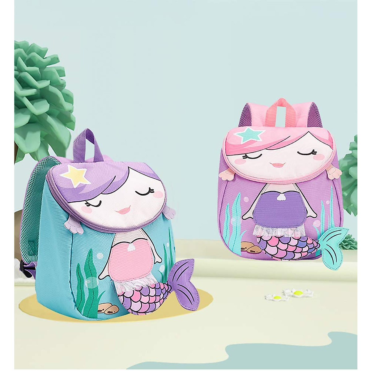 BLUBOON Toddlers Backpack for Girls Cute Preschool Backpack 3D Schoolbag Toddler Bookbag for Kids (Purple)