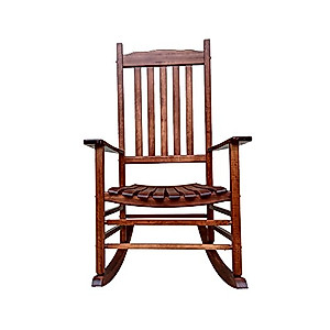 Rocking Rocker - A001NT Natural Wood Porch Rocker/Rocking Chair - Easy to Assemble - Comfortable Size - Outdoor or Indoor Use