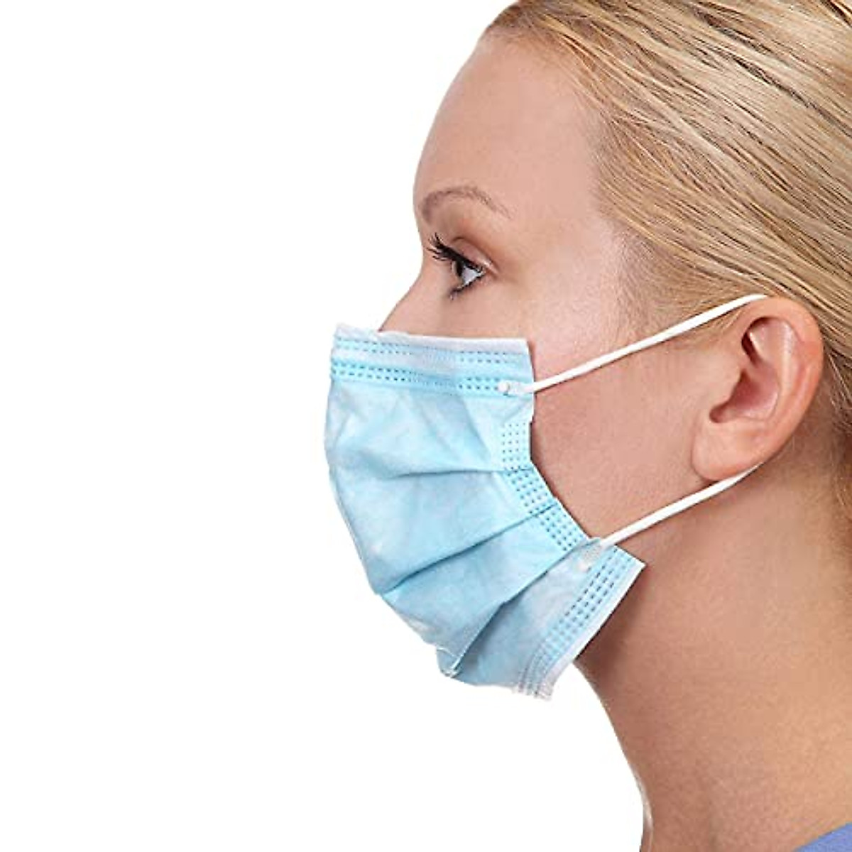 OxGord Artnaturals Face Mask - 50 Disposable Ear-Loop Masks - Protection from Dust, Pollen, and More - Mouth Cover Ideal for Everyday Use (Blue)