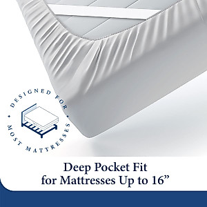 Cosy House Collection Luxury Bamboo Sheets - Blend of Rayon Derived from Bamboo - Cooling & Breathable, Silky Soft, 16-Inch Deep Pockets - 4-Piece Bedding Set - Full, Purple