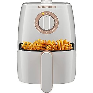 Chefman TurboFry 2-Quart Air Fryer, Dishwasher Safe Basket & Tray, Use Little to No Oil For Healthy Food, 60 Minute Timer, Fry Healthier Meals Fast, Heat And Power Indicator Light, Temp Control, White
