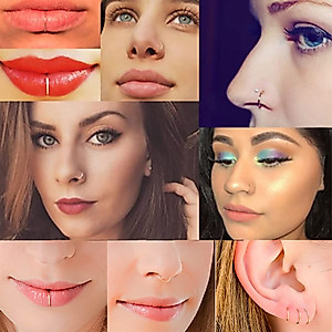 YSWUJIN 1pc Grade 23 Titanium Nose Rings 20G 18G 16G 14G Septum Jewelry Hinged Segment Ring Body Piercing Hypoallergenic Nose Hoop Lip Rings Nose Helix Cartilage Rook Earrings (16 Gauge, 6mm)