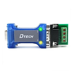 DTech RS232 to RS485 Converter Serial Communication Data Adapter with TX RX LED Indicators and Terminal Board